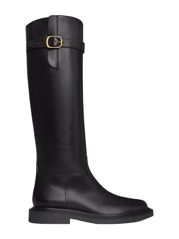 Celine Universite Calfskin Boots With Buckle Detail - Black