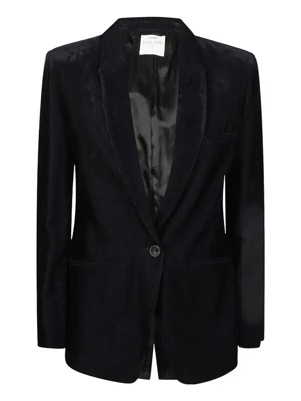 FORTE_FORTE Corduroy Blazer With Notched Lapel - Black