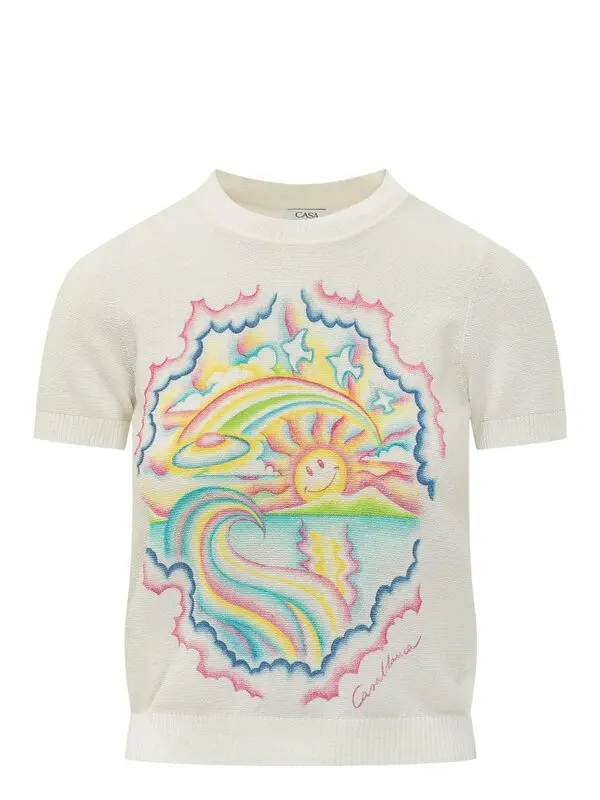 Casablanca Le Rêve Ensoleillé Knit T-shirt - White