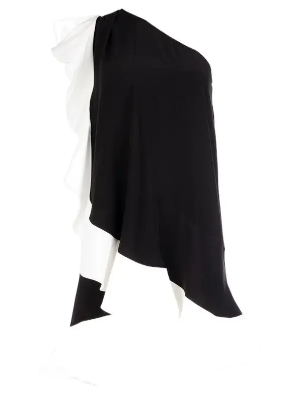 Givenchy One Shoulder Ruffle Dress - Black