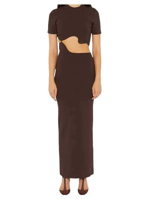 Christopher Esber Short Sleeve Cut Out Maxi Dress - Green