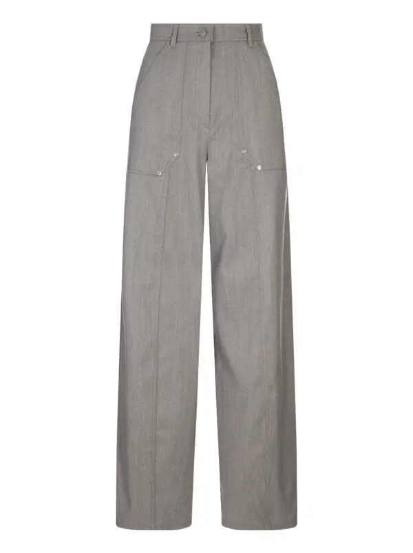 Max Mara Creased Tailored Trousers - Light Gray