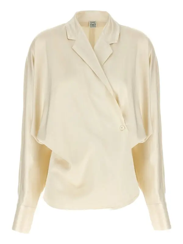 TOTEME Asymmetrical Wrap Shirt - Nude