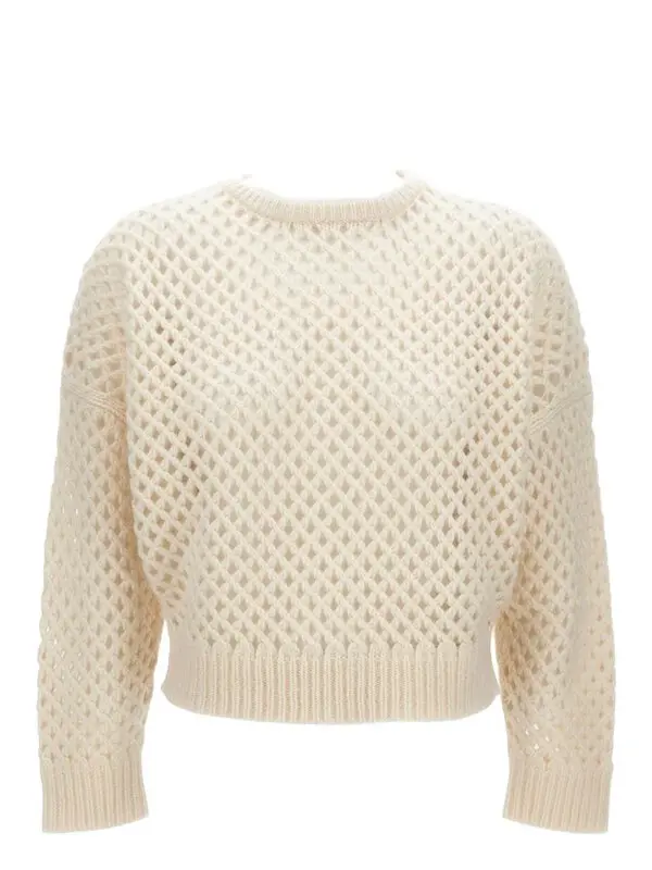 Max Mara Essen Perforated Crewneck Jumper - Nude