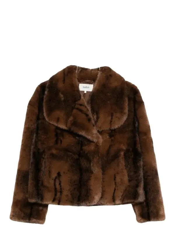 Ba&sh Long-sleeved Faux Fur Coat - Brown