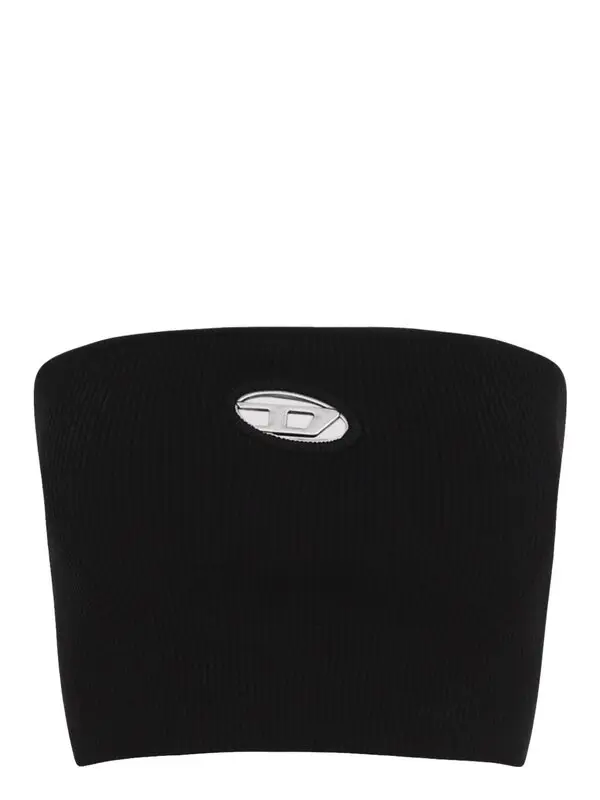 DIESEL® Ribbed Tube Top With Logo Plaque - No