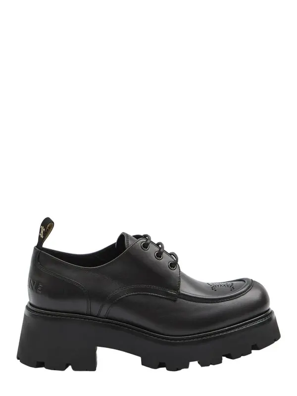 Celine Triomphe Derby Shoes In Shiny Bull - Black