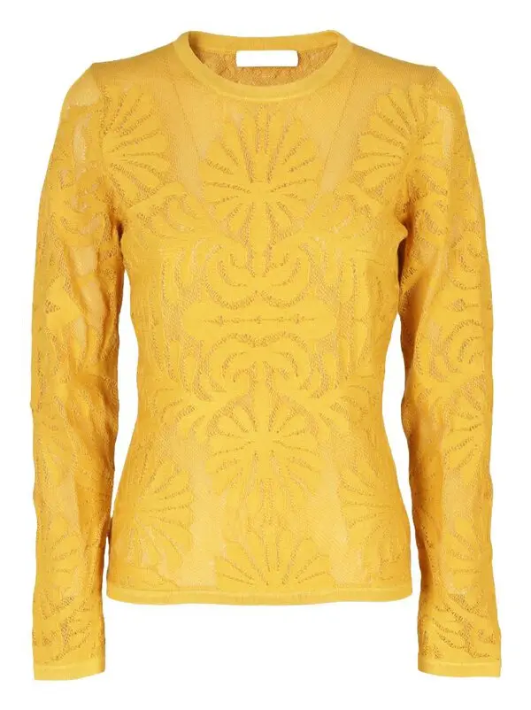 Ulla Johnson Floral Jacquard Pullover - Yellow