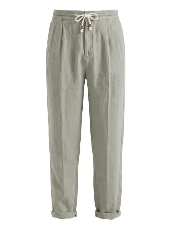 Brunello Cucinelli Elasticated Waistband Drawstring Pants - Gray