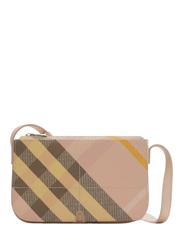Burberry Small Checked Crossbody Bag - Teacup