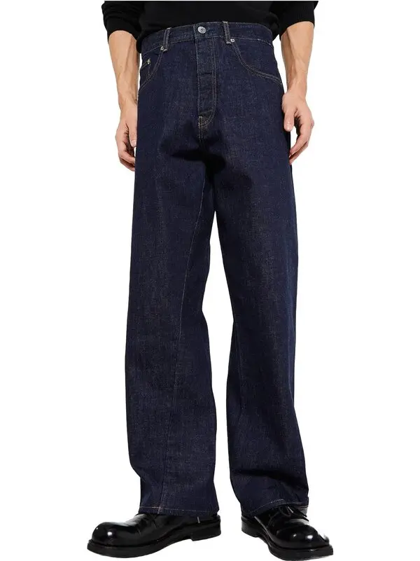 SUNFLOWER Wide-leg Buttoned Jeans - Simple Rinse Blue