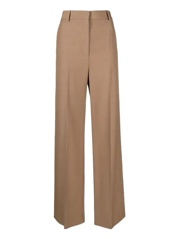 Stella McCartney Straight Leg Belted High Waist Trousers - Brown