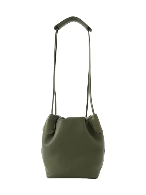 Loro Piana Bale Softy Leather Shoulder Bag - Military Green