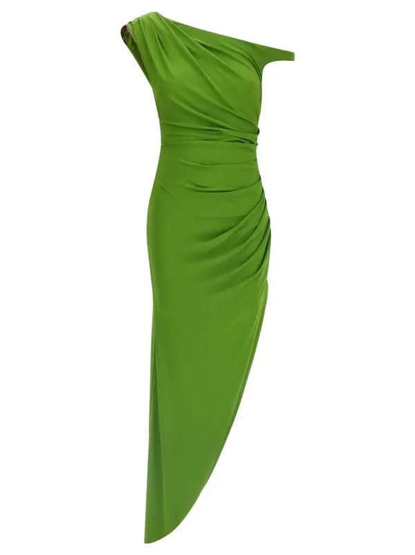 Elisabetta Franchi One-shoulder Draped Dress - Green