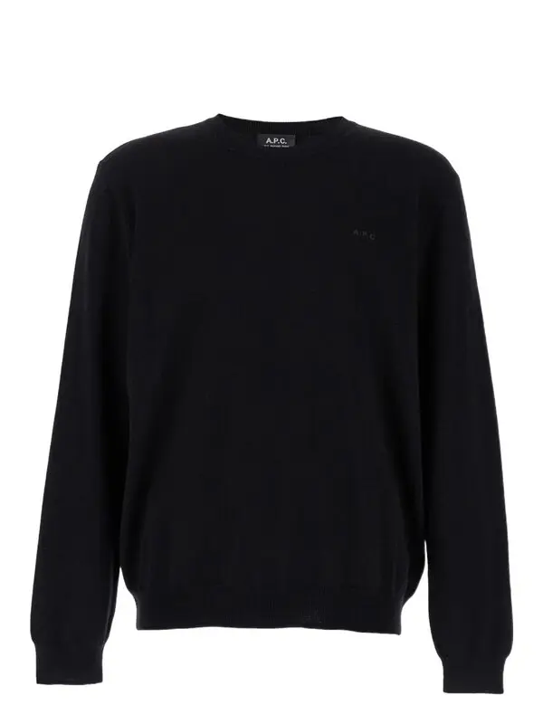 A.p.c. Logo Embroidered Crewneck Knit Jumper - Black
