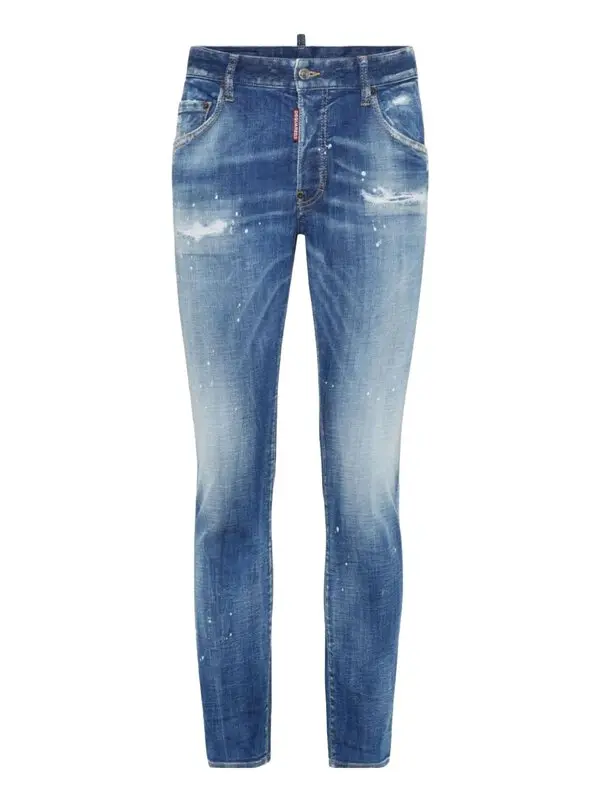 Dsquared2 Distressed Tapered-leg Skinny Jeans - Blue