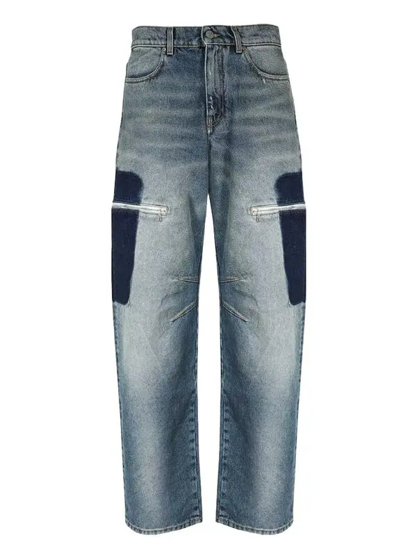 Palm Angels Logo Patch Loose-fit Jeans - Blue