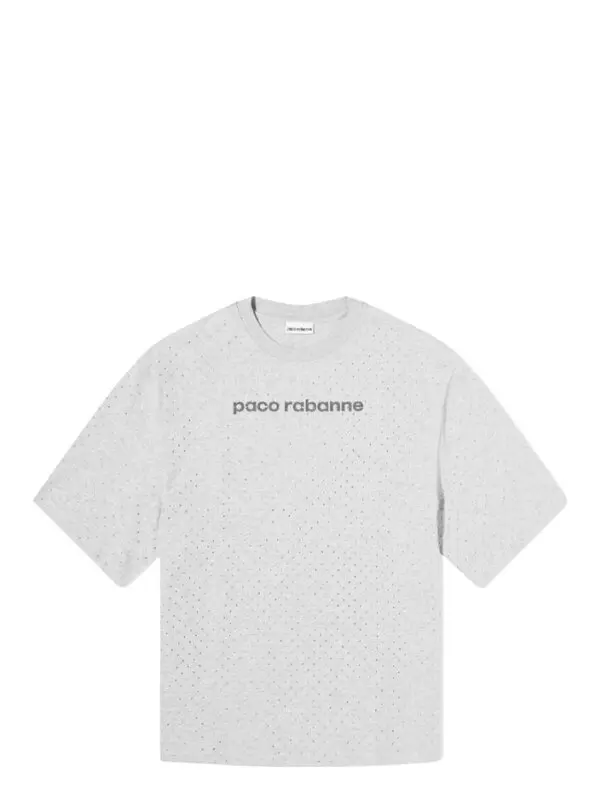 Rabanne Logo Embellished Oversized T-shirt - White