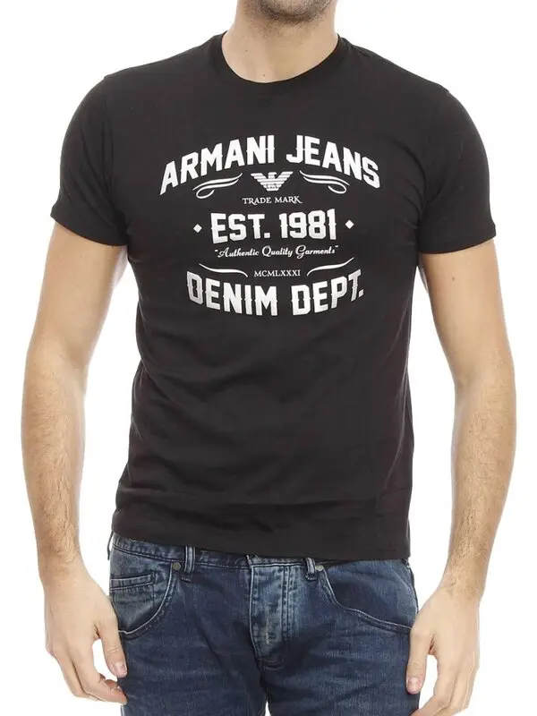 Emporio Armani Printed T-shirt With Round Neck - Black