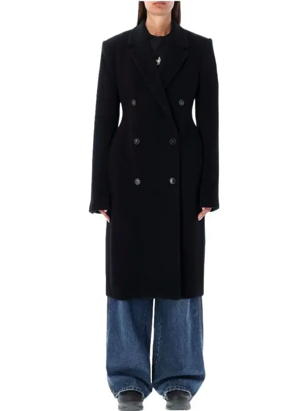 Stella McCartney Double Breasted Long Sleeved Coat - Black