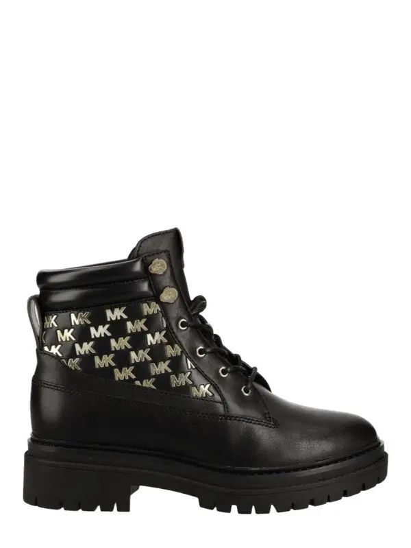 Michael Kors Monogram Lace-up Ankle Boots - Black