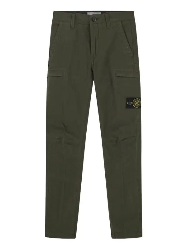 Stone Island Logo Detail Cargo Pants - Olive Green