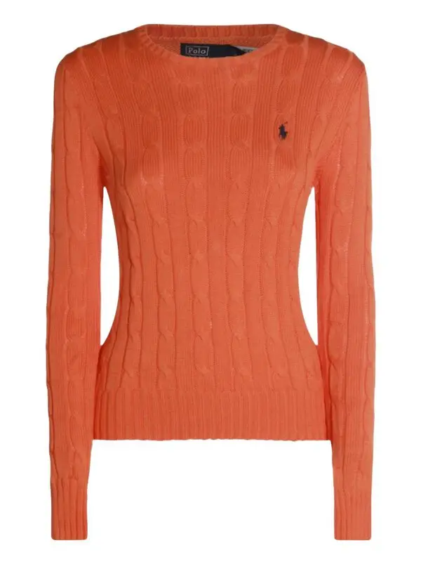 Polo Ralph Lauren Julianna Cable Knit Sweater - Sun Orange
