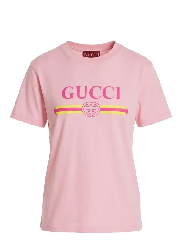 Gucci Logo Print T-shirt - Pink