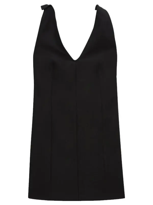 MSGM Sleeveless V-neck Mini Dress - Black