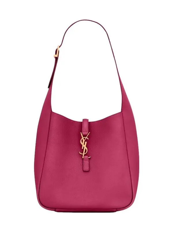 Saint Laurent Leather Shoulder Bag With Logo - Raspberry Pink