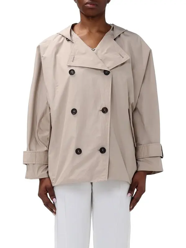 Brunello Cucinelli Double-breasted Hooded Coat - Beige