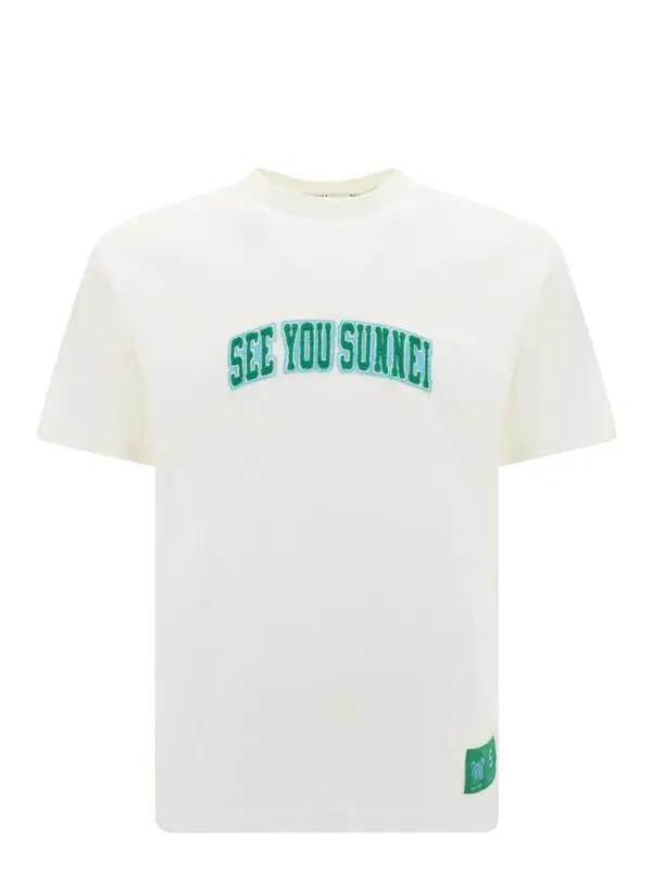 Sunnei Logo Flocked Crewneck T-shirt - White