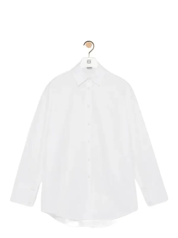 Loewe Cape Effect Shirt With Embroidered Lettering - White