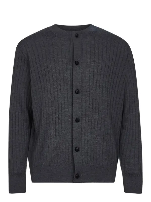 Bottega Veneta Long Sleeved Crewneck Cardigan - Black