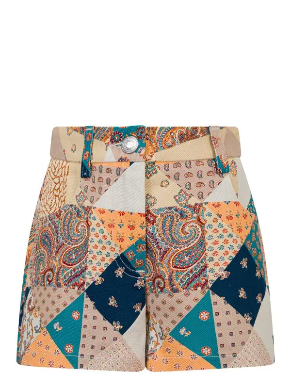 Etro Patchwork Print Shorts - Multicolor