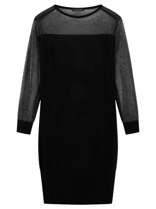 Armani Exchange Long Sleeve Mini Dress - Black
