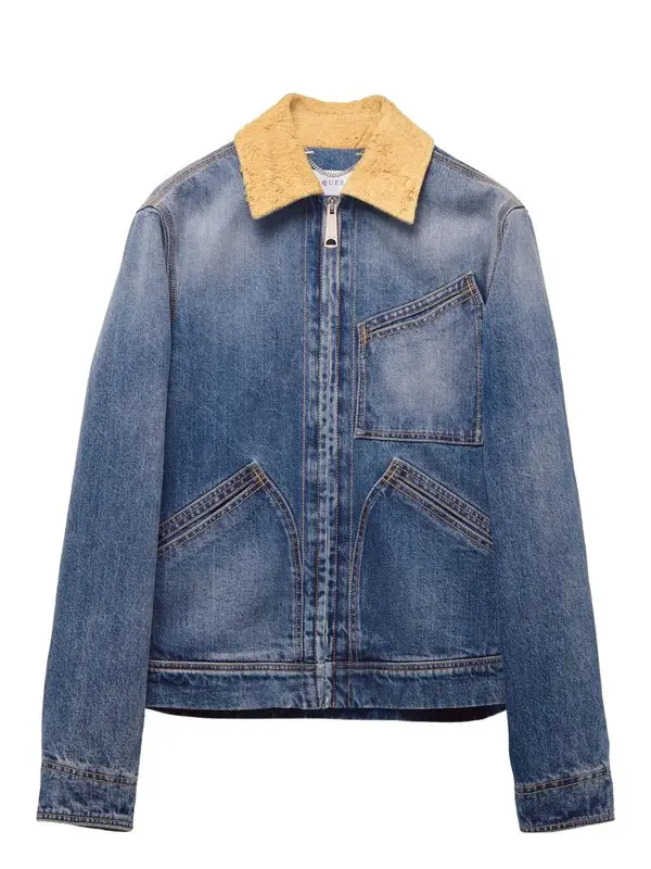Alexander McQueen Zip-up Denim Jacket - Washed Blue