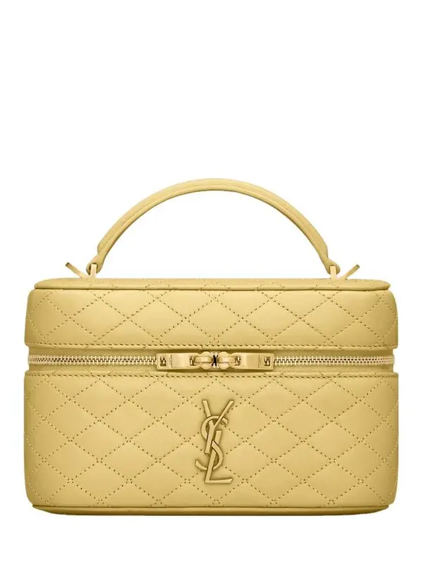 Saint Laurent Gaby Quilted Vanity Shoulder Bag - Soft Lemon