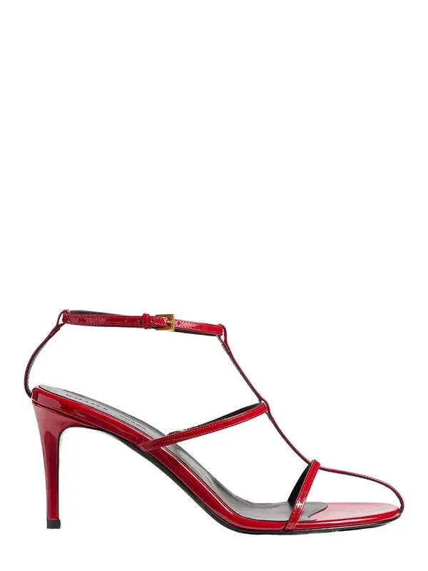 Khaite 75mm Cage Sandals - Fire Red