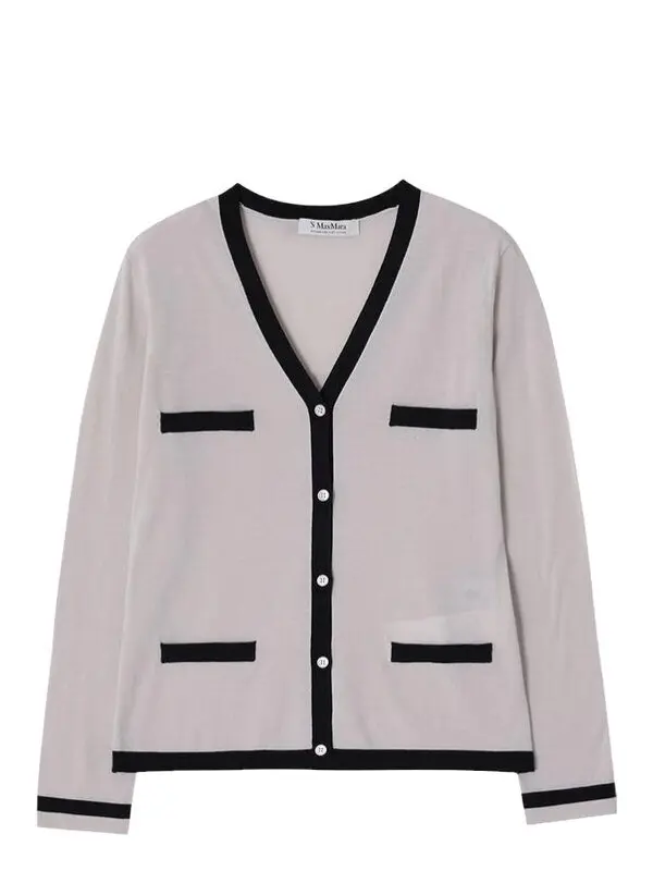 Max Mara V-neck Buttoned Cardigan With Long Sleeves - Beige