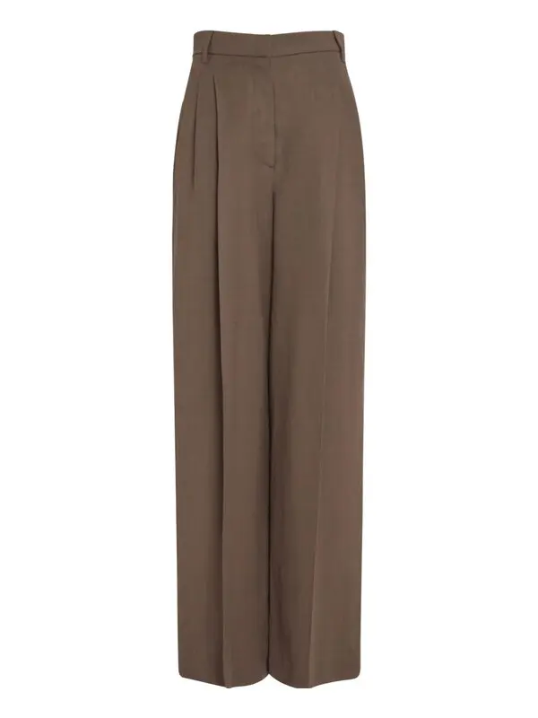 Brunello Cucinelli Pleated Wide-leg Trousers - Brown