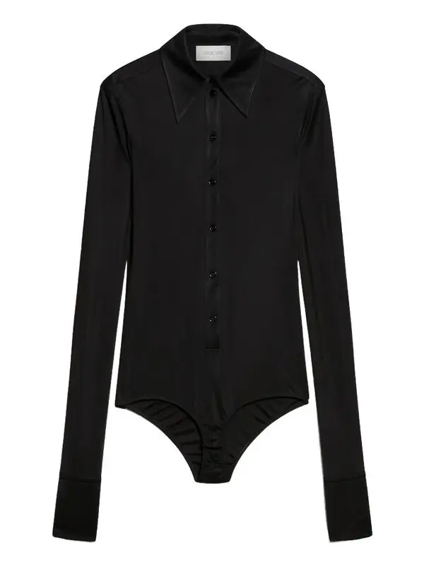 Sportmax Long Sleeve Buttoned Bodysuit - Black