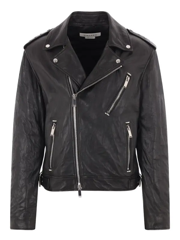 Alexander McQueen Zip-up Leather Jacket - Black