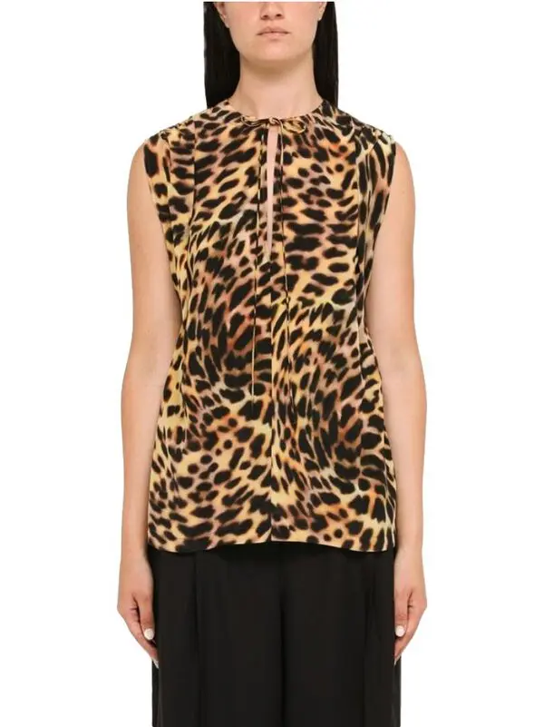 Stella McCartney Sleeveless Cheetah Print Blouse - Multicolor