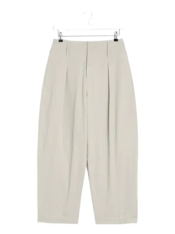 LEMAIRE Pleated Wide Leg Chinos - Light Colored Sage