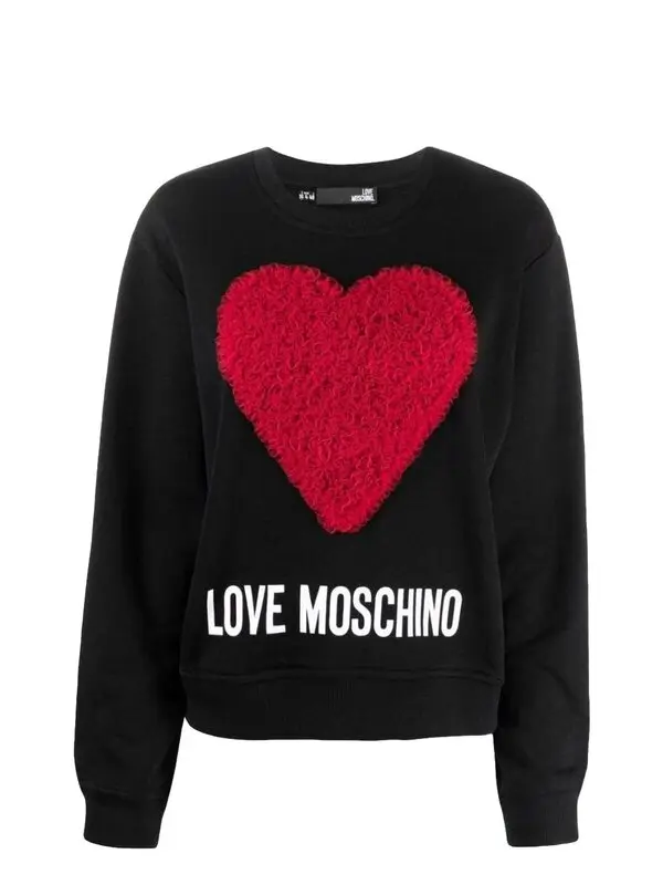 Moschino 3d Heart Sweatshirt - Black