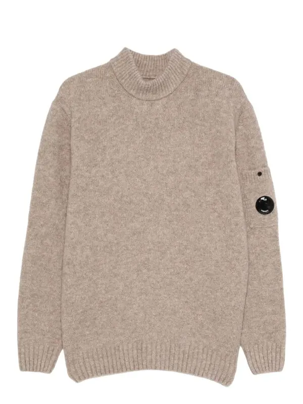 C.P. COMPANY Lens Detail High Neck Sweater - Beige