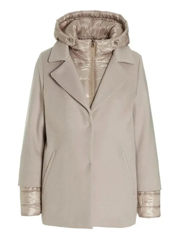 Herno Long-sleeved Coat With Hooded Detail - Nude