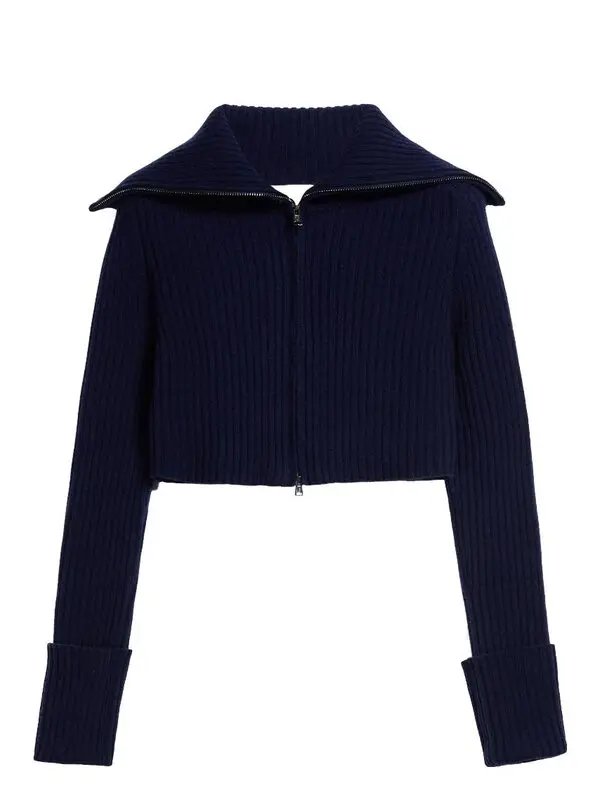 Sportmax Zipped Cropped Cardigan - Black