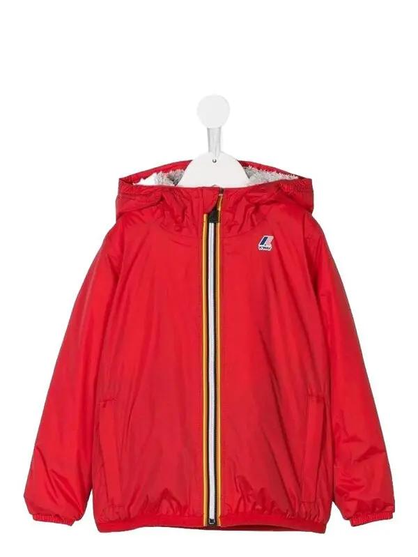 K-WAY Teen Logo Hooded Jacket - Red